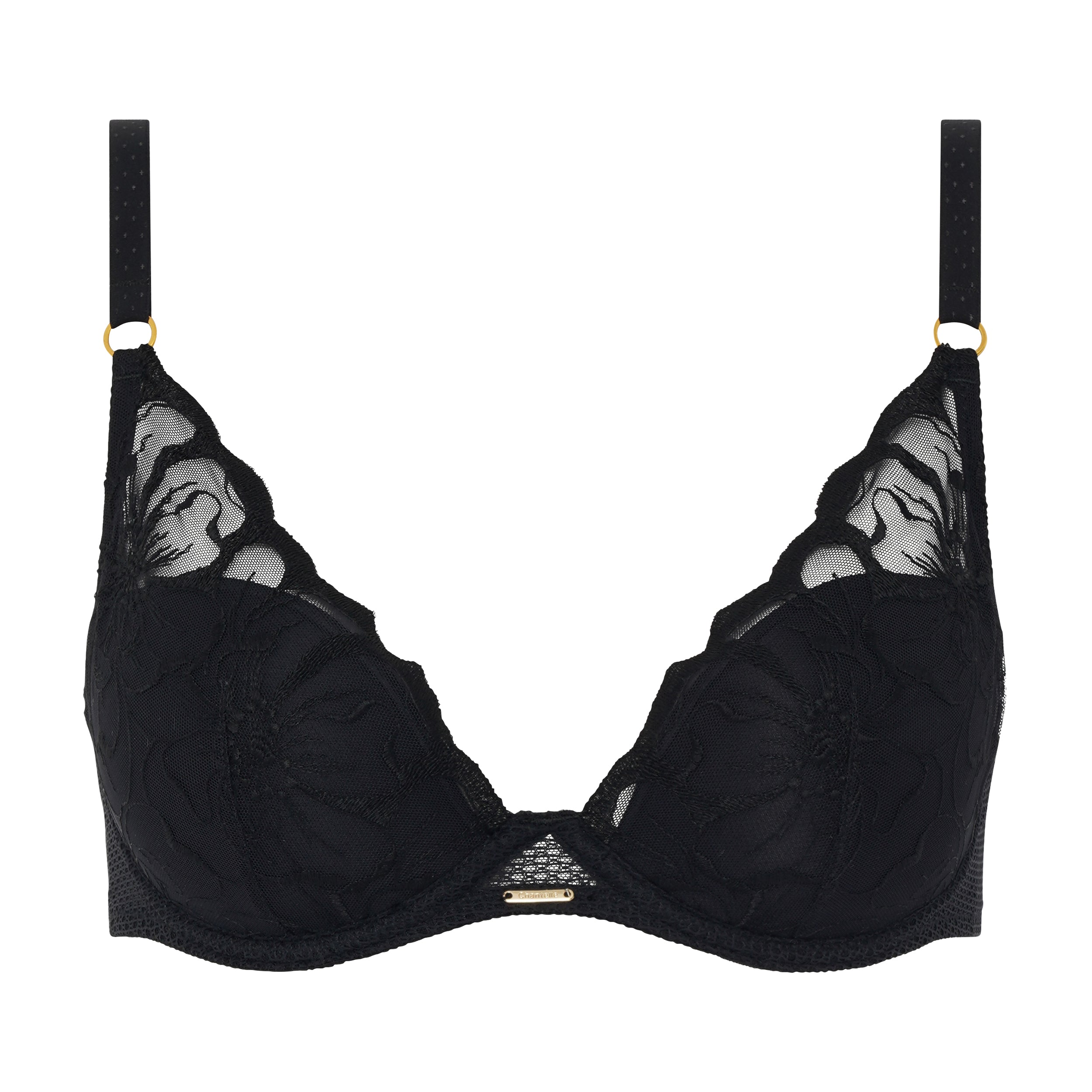 Chantelle Fleurs Plunge underwire bra Black – Birger Jarls Under